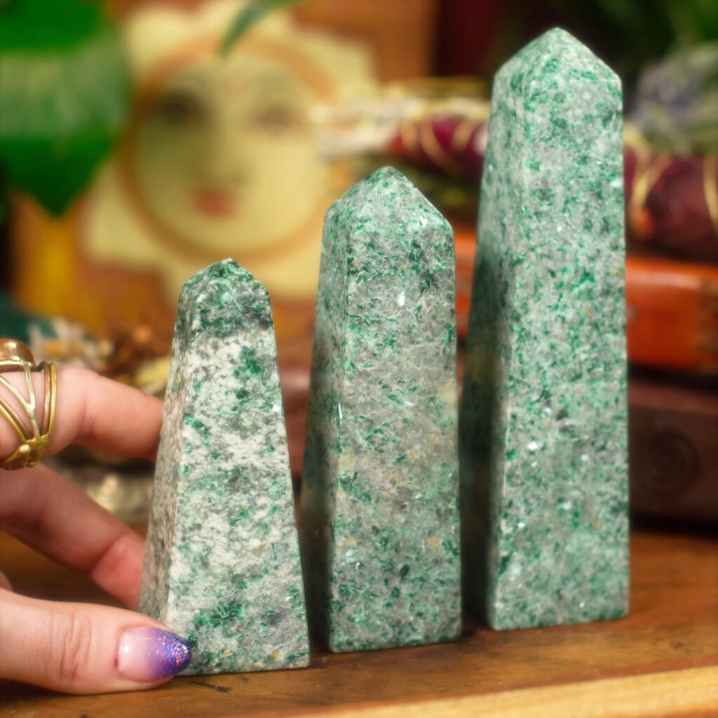 Sage Goddess Chakra Healing Green Kyanite Obelisk for total alignment