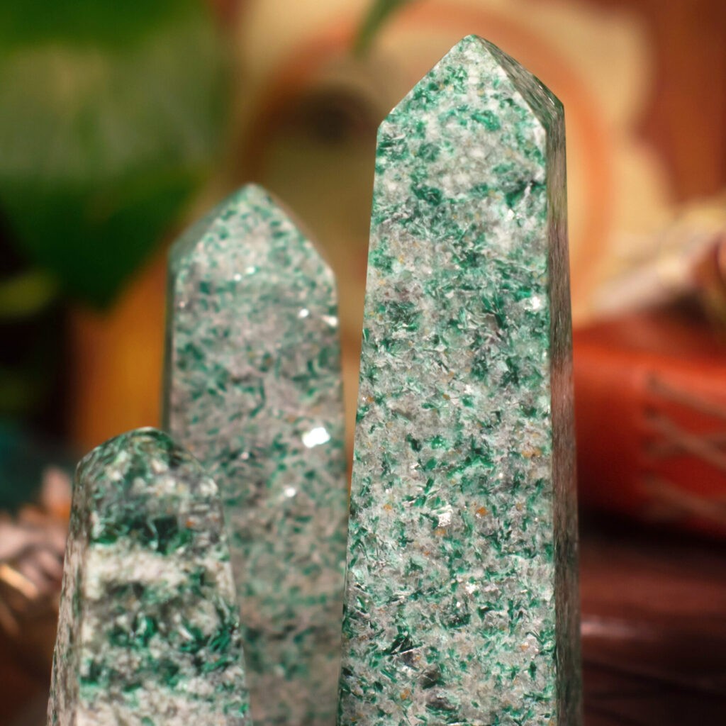 Sage Goddess Chakra Healing Green Kyanite Obelisk for total alignment