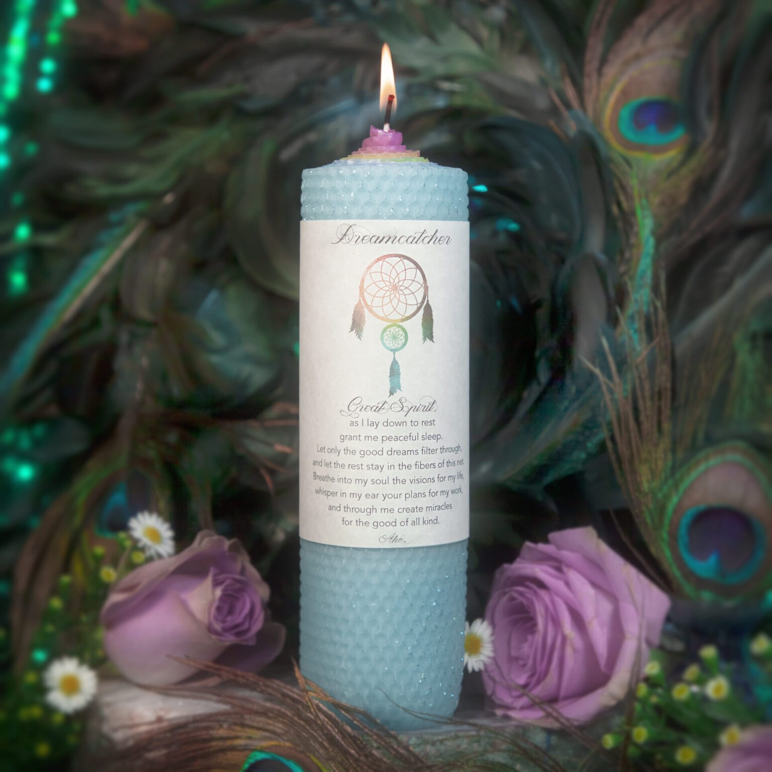 Black Moon Candle with intention scroll for potent new beginnings