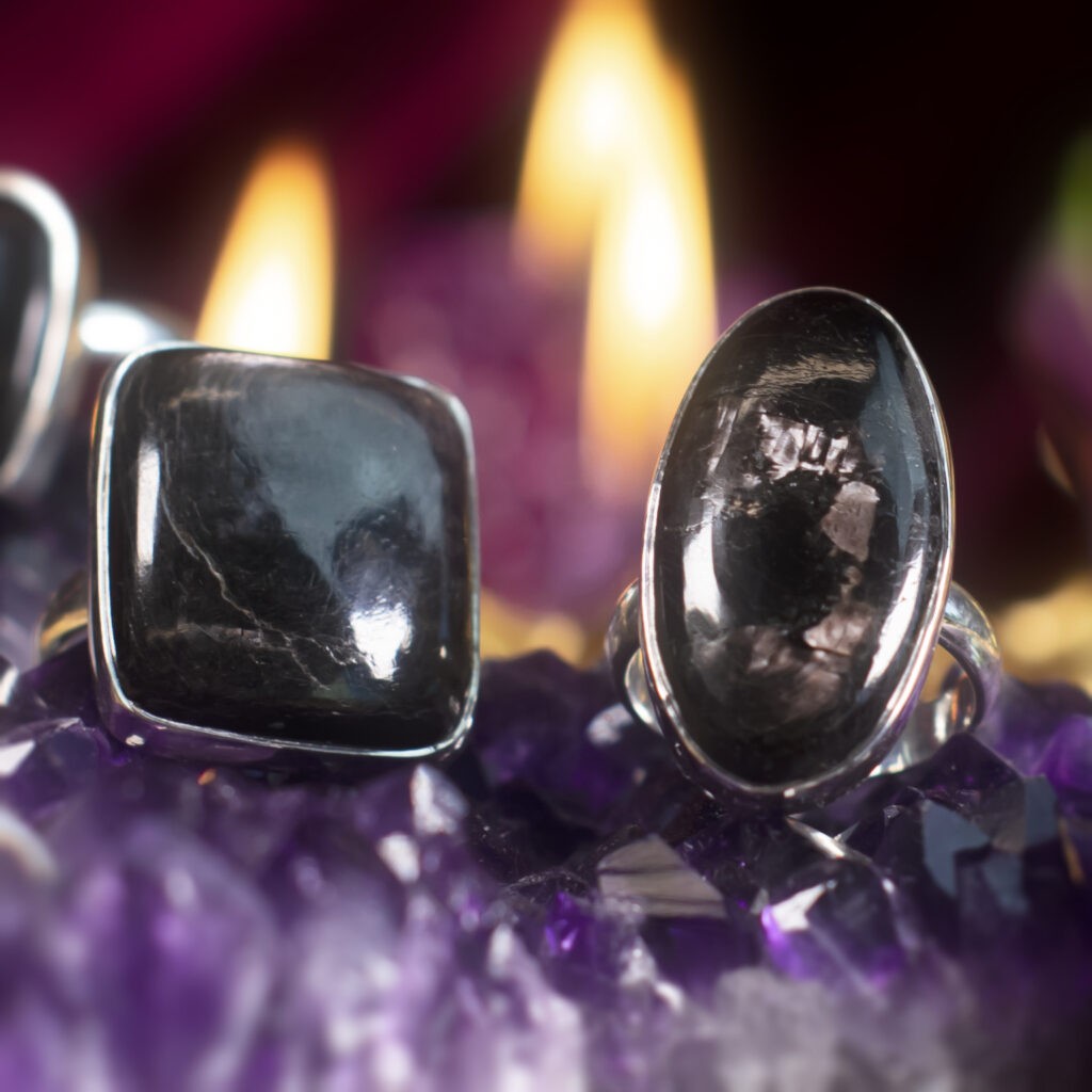 Sage Goddess Mood Stabilizing Hypersthene Ring for grounding