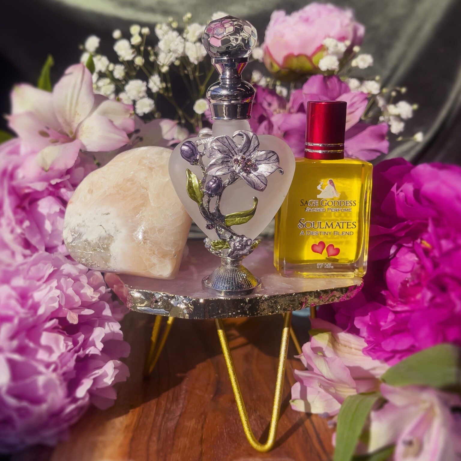 Sage Goddess Rose Quartz Love Altar Set to open your heart