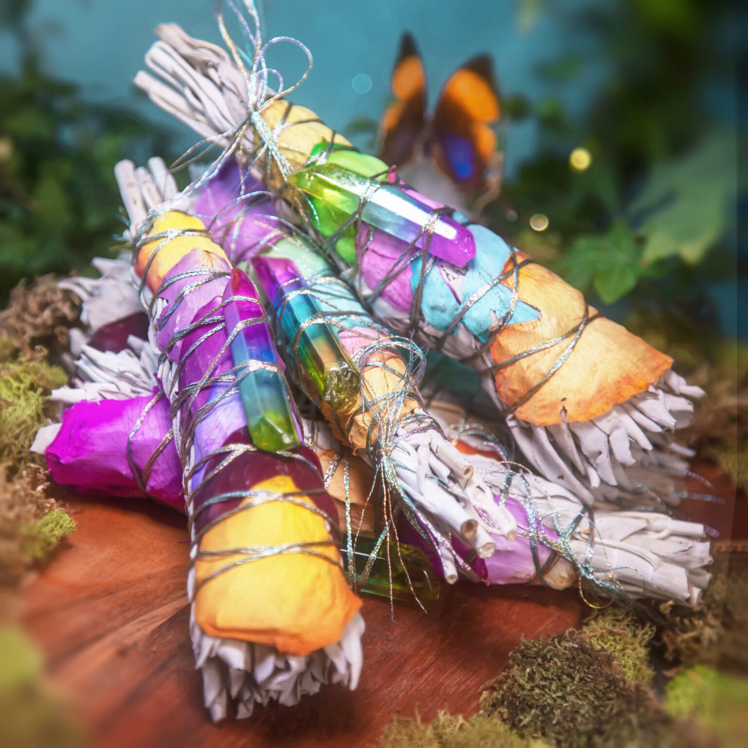Sage Goddess SG Signature Rainbow Smudge Bundle for colorful clearing