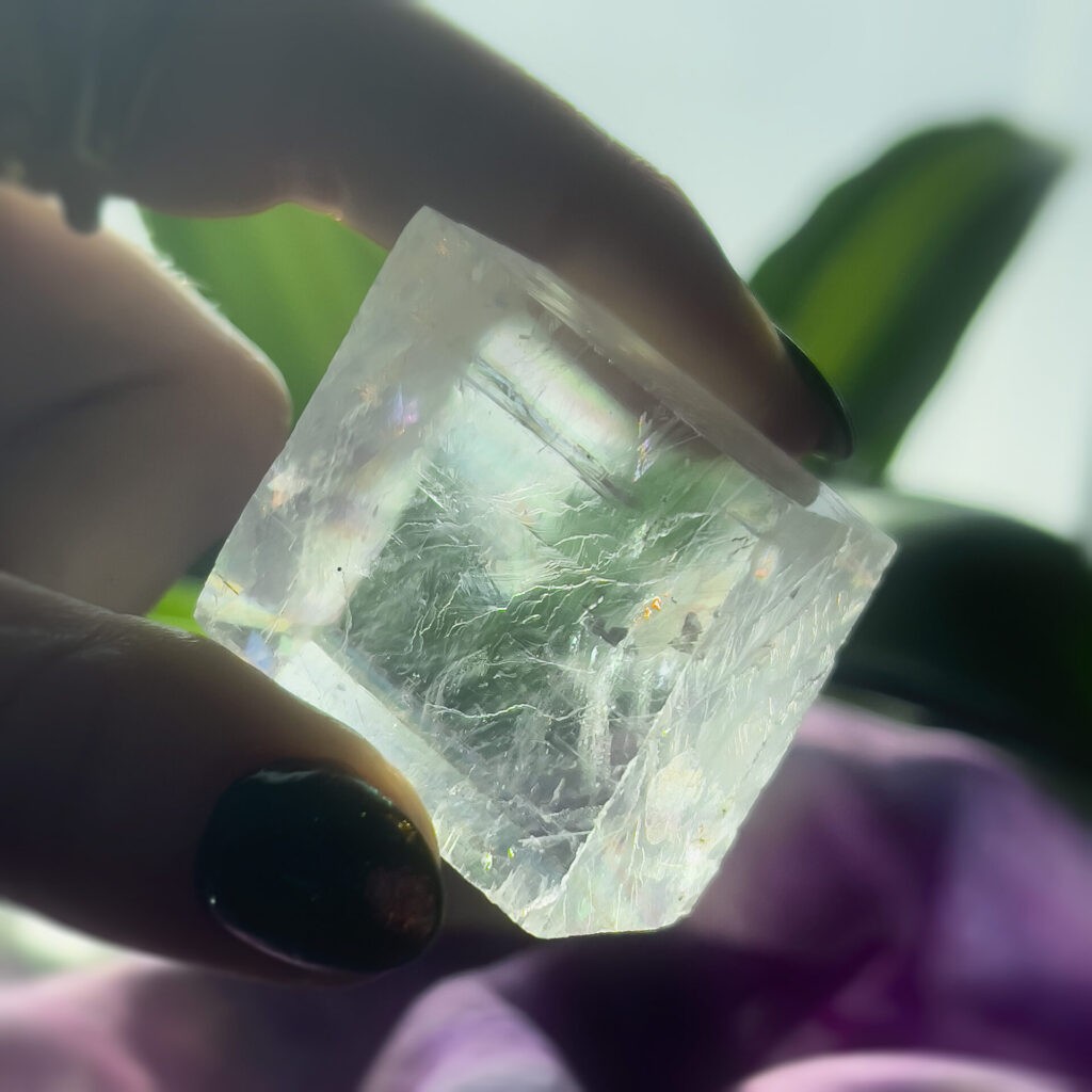 Sage Goddess AAA-Grade Clear Optical Calcite Rhombohedron