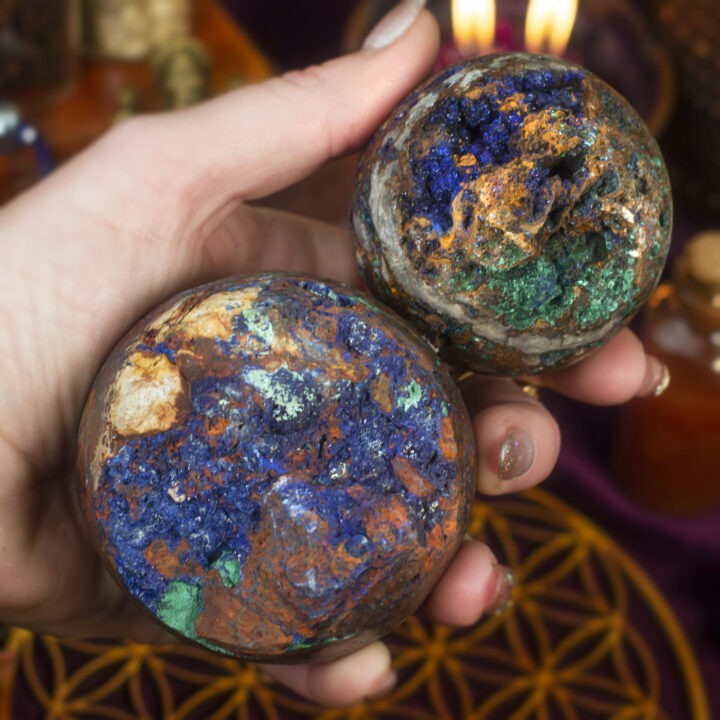 Sage Goddess Indonesian Azurite Healing Priestess Sphere