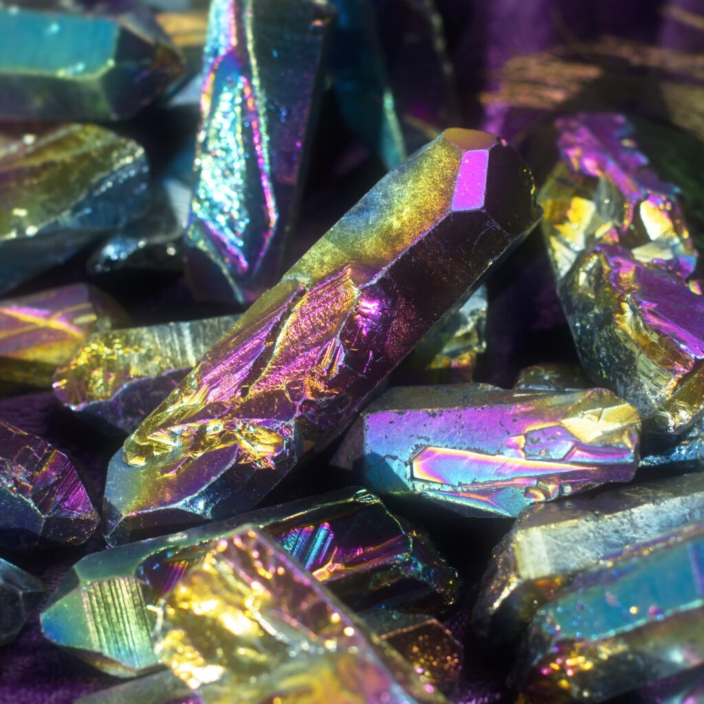 Sage Goddess Titanium Aura Quartz Point for amplified strength