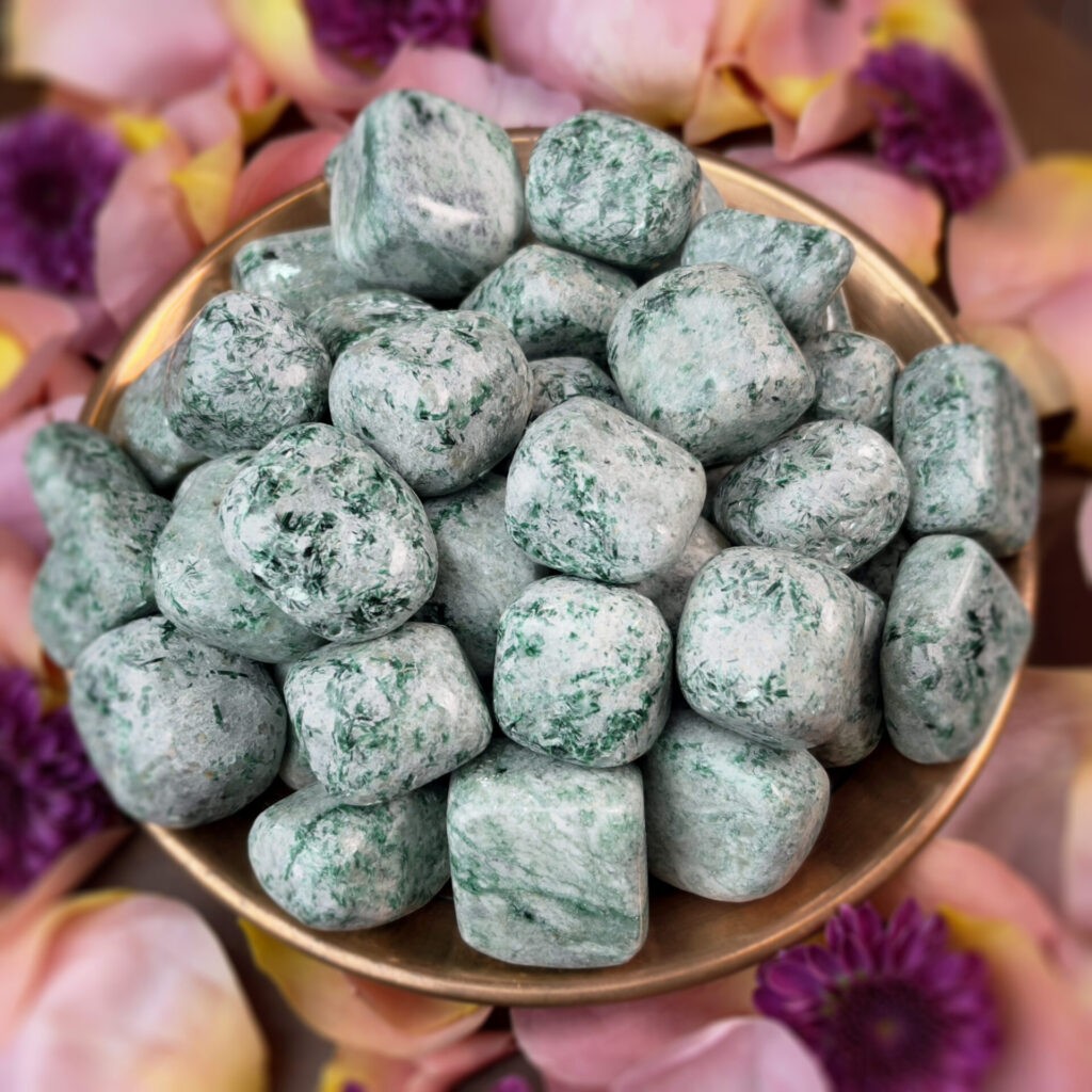 Sage Goddess Tumbled Green Kyanite for healing and peace