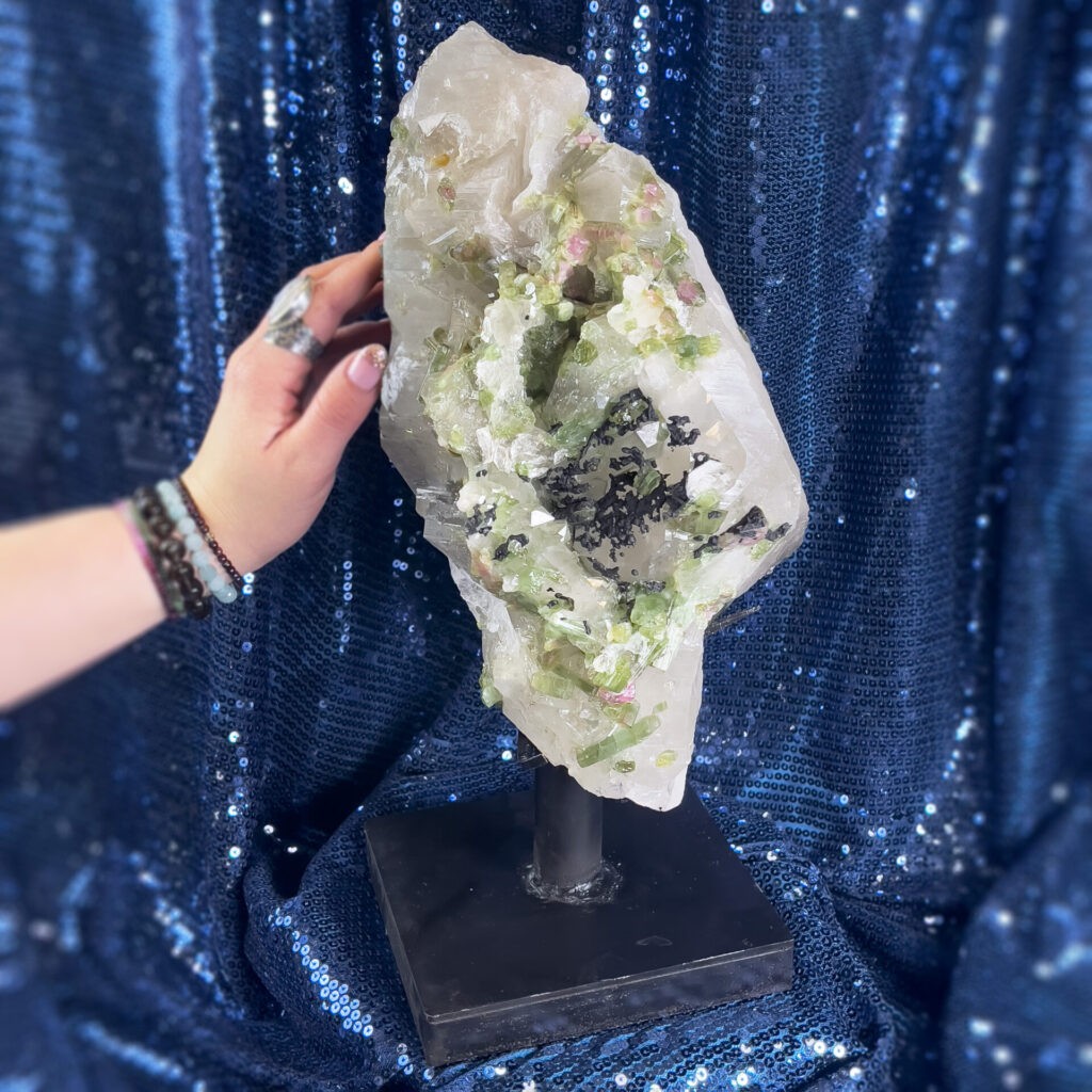 Sage Goddess Gemstone Sale: Smoky Quartz with Watermelon Tourmaline ...