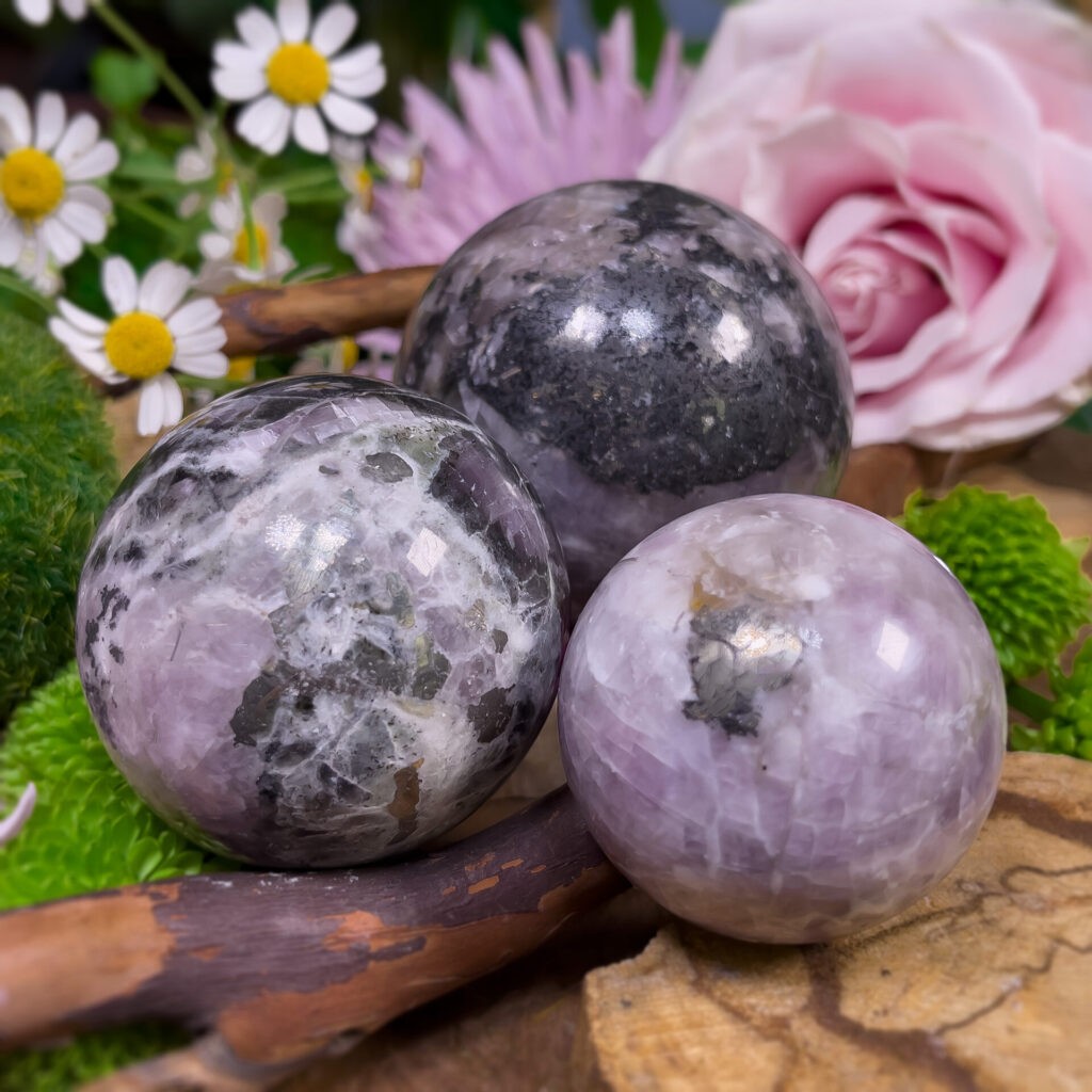 Sage Goddess Heal and Empower Kunzite and Pyrite Sphere for optimism