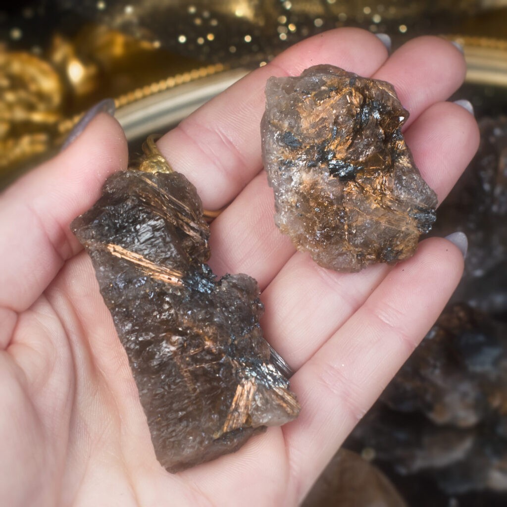 Natural Rutilated Smoky Quartz Crystal - Sage Goddess