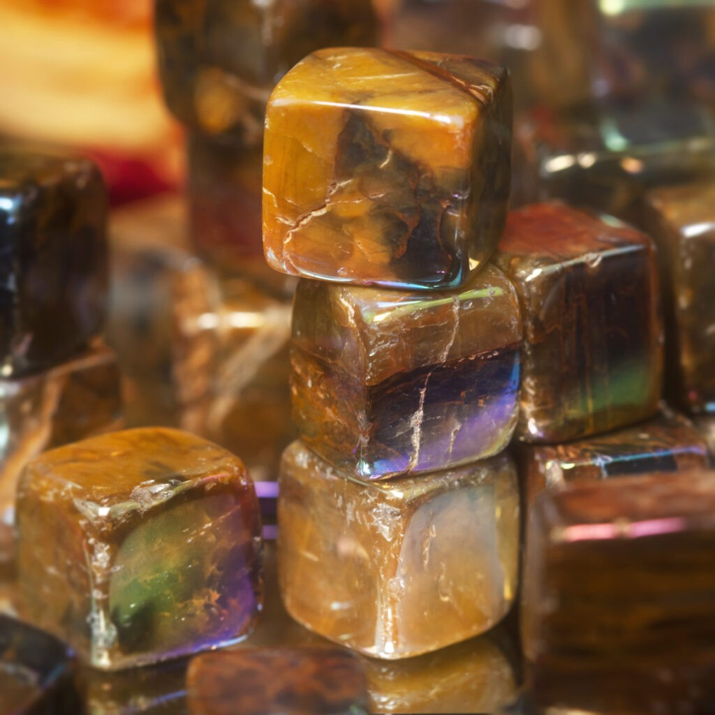 Sage Goddess Tumbled Angel Aura Nellite Cube to guide transformation