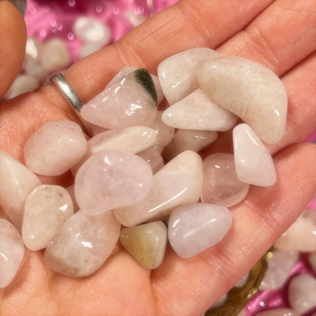 Tumbled Pink Morganite for attracting unconditional love - Sage Goddess