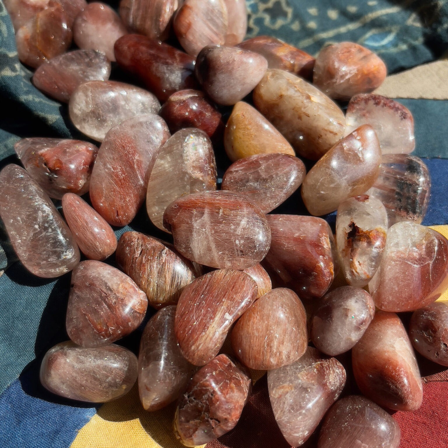 Tumbled Red Rutilated Quartz for transformation - Sage Goddess