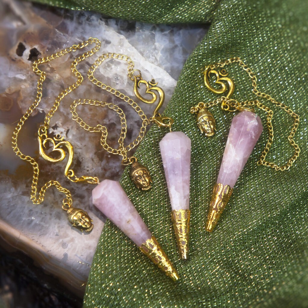 Sage Goddess Love and Peace Rose Quartz Buddha Pendulum
