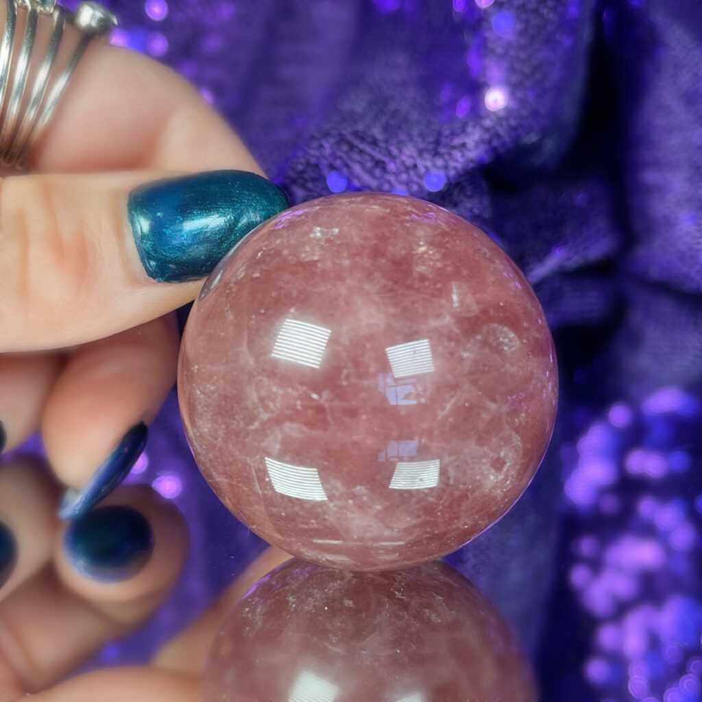 Sage Goddess Gemstone Sale: Strawberry Quartz Sphere