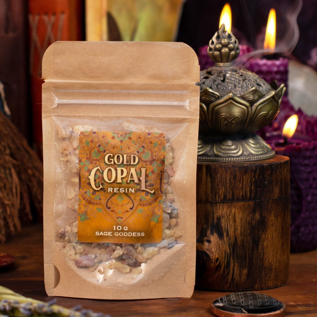 Sage Goddess Copal Gold Resin for purification and renewal