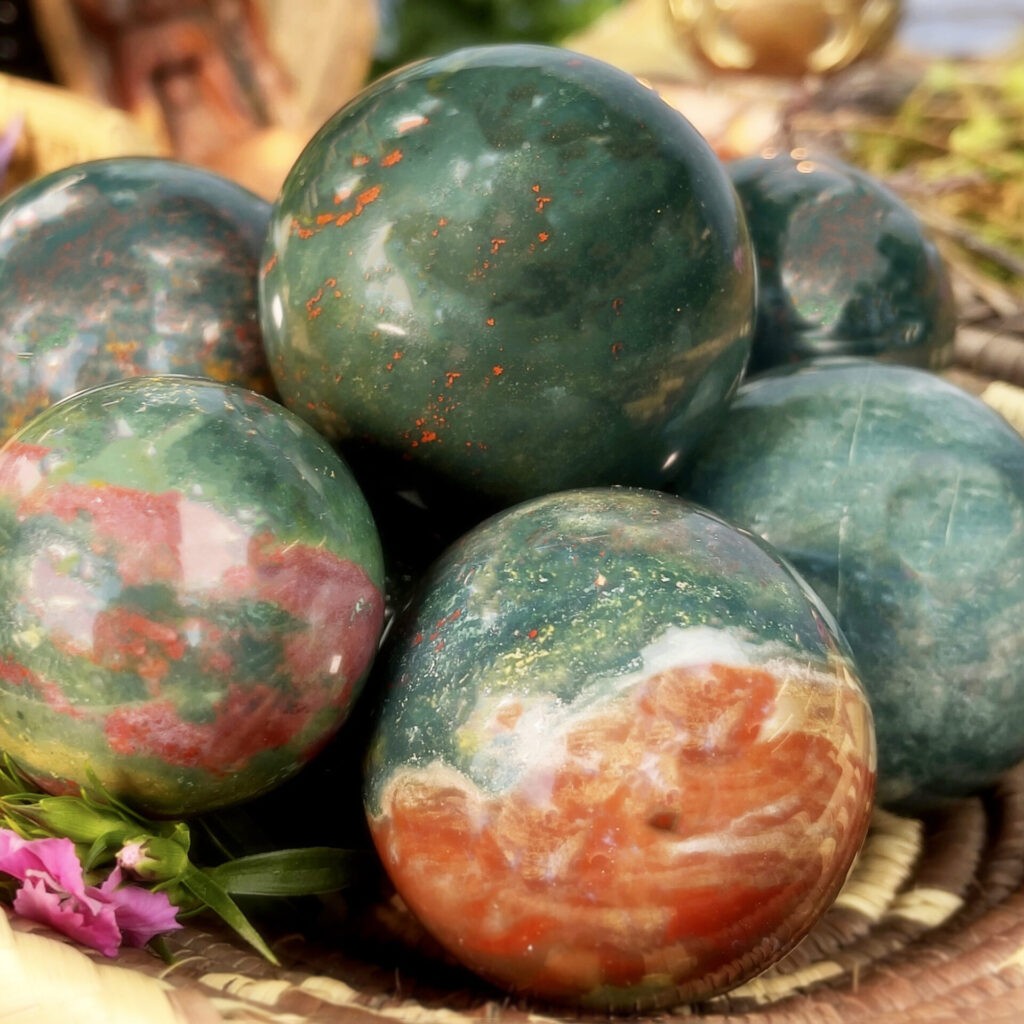 Sage Goddess Master Healing Bloodstone Sphere for ultimate wellness