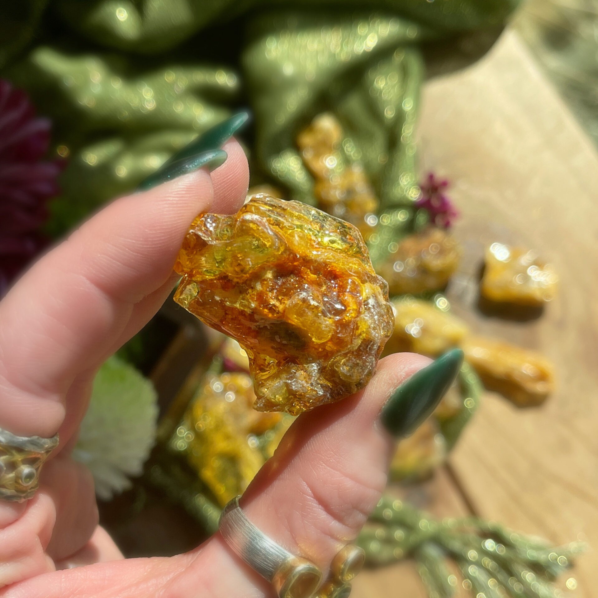 Sage Goddess Polished Colombian Amber for energetic protection
