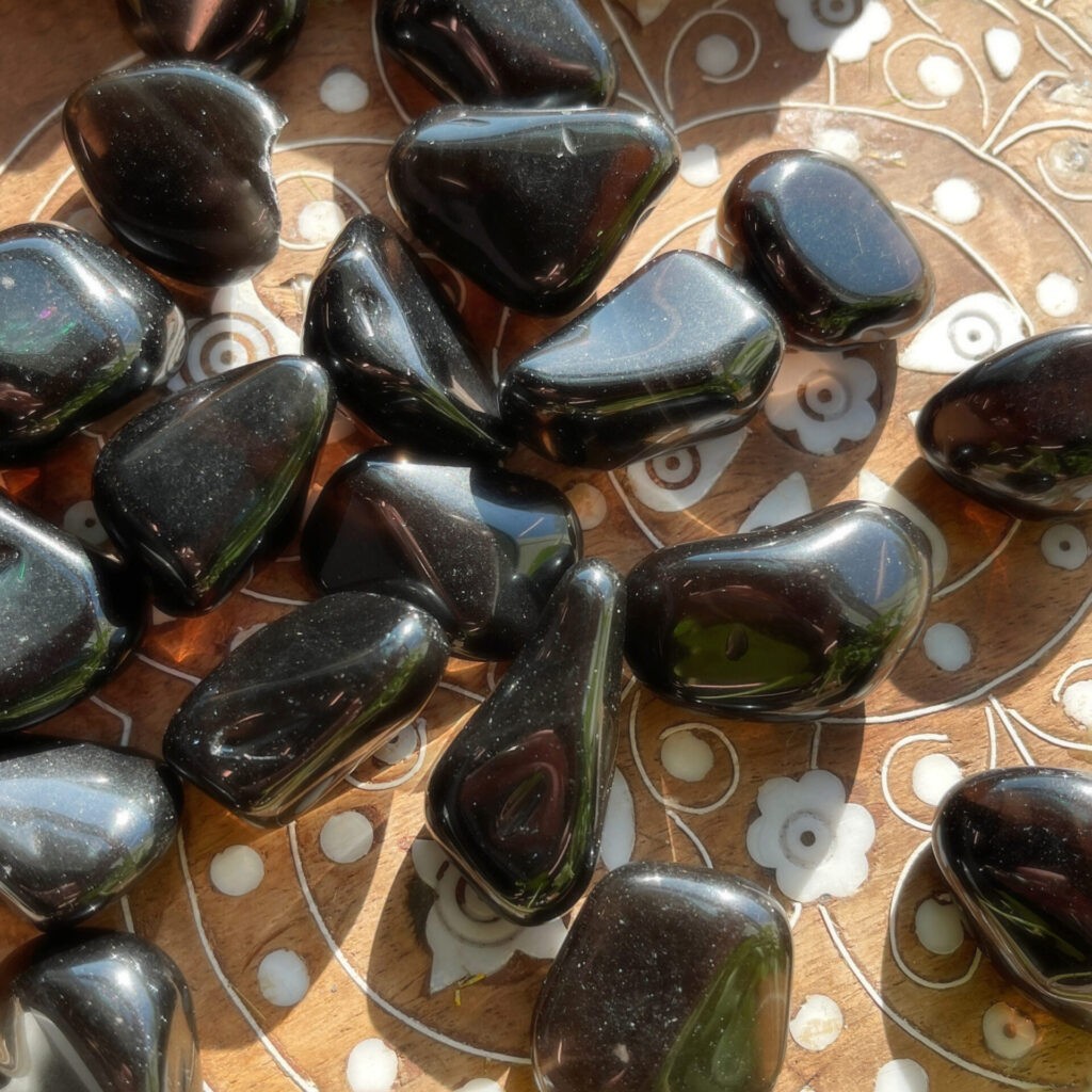 Sage Goddess Tumbled Apache Tear Obsidian for releasing
