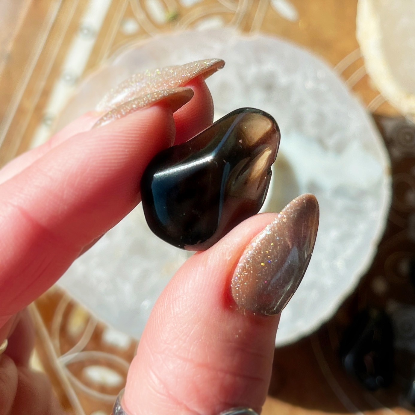 Sage Goddess Tumbled Apache Tear Obsidian for releasing