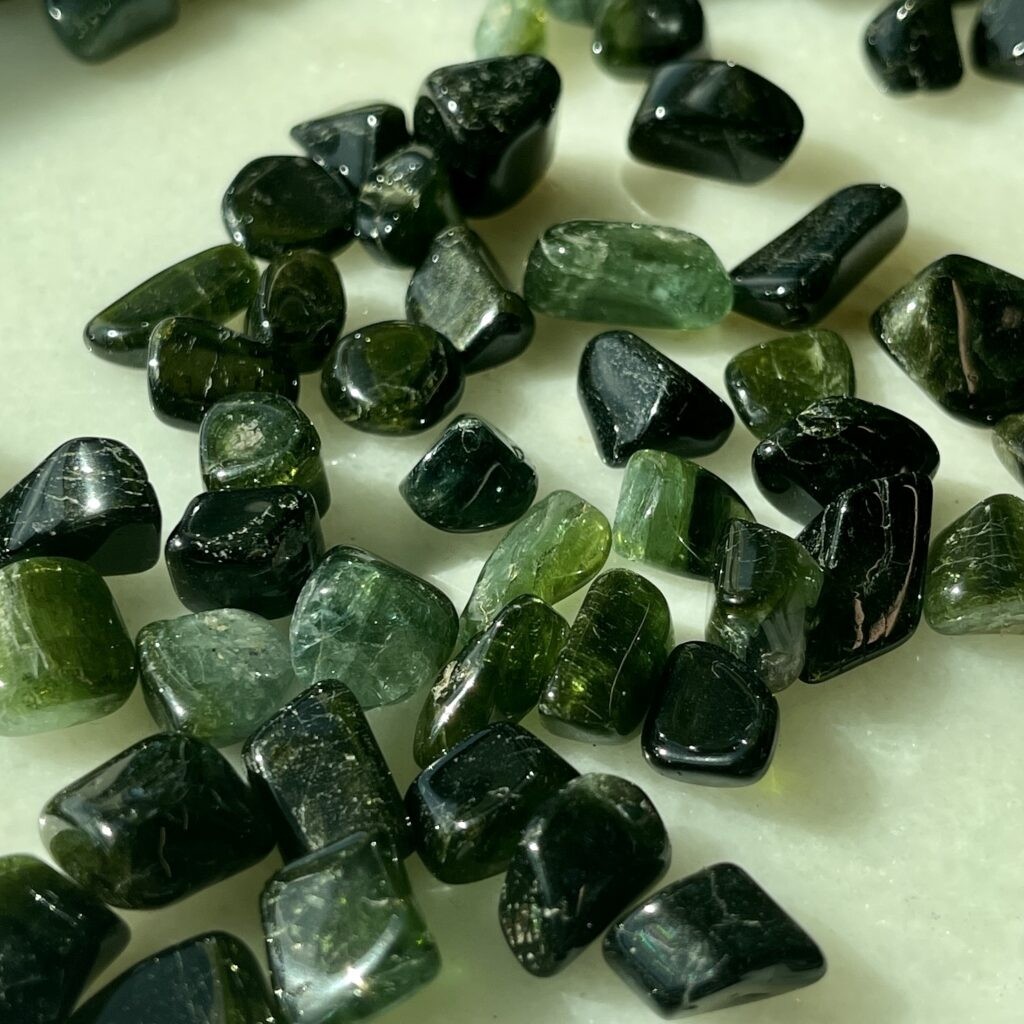 Sage Goddess Tumbled Green Tourmaline for love and compassion