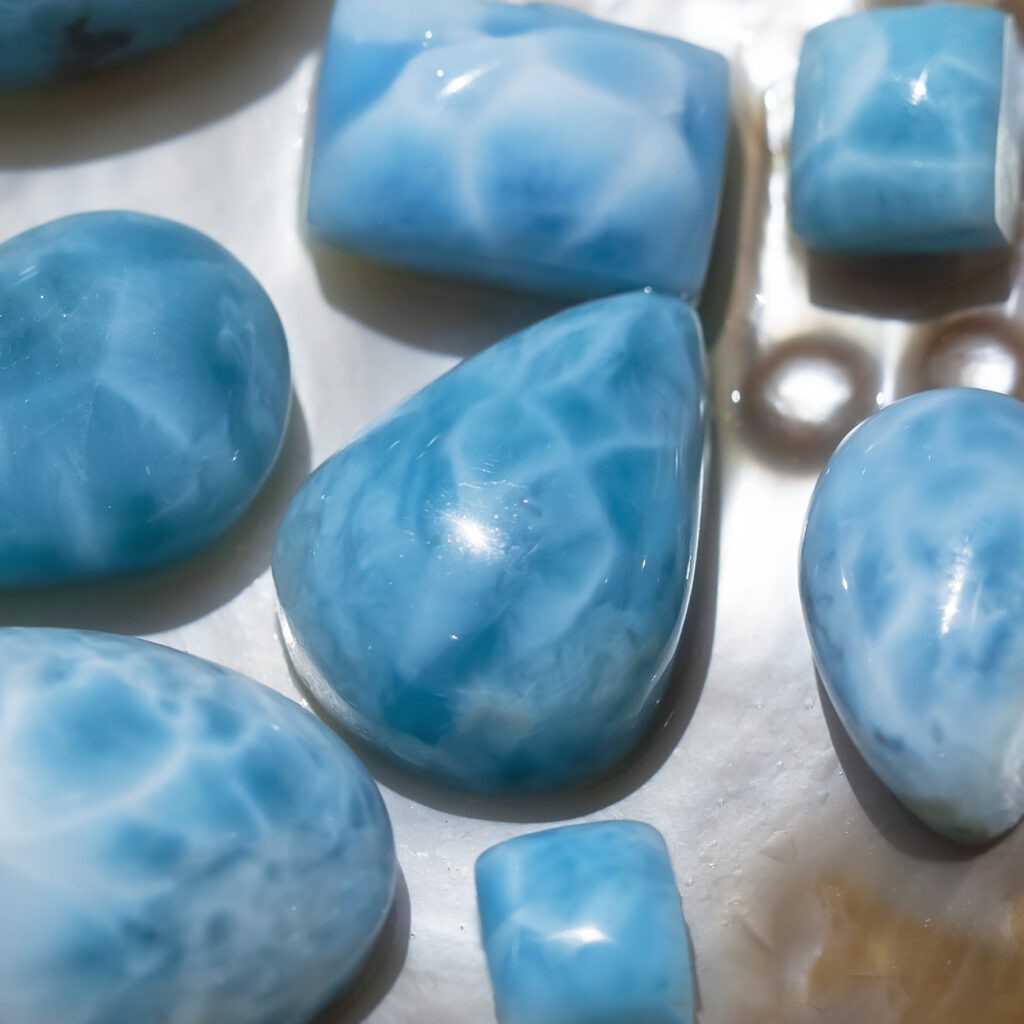 Sage Goddess A-Grade Larimar Atlantis Stone Cabochon for wisdom