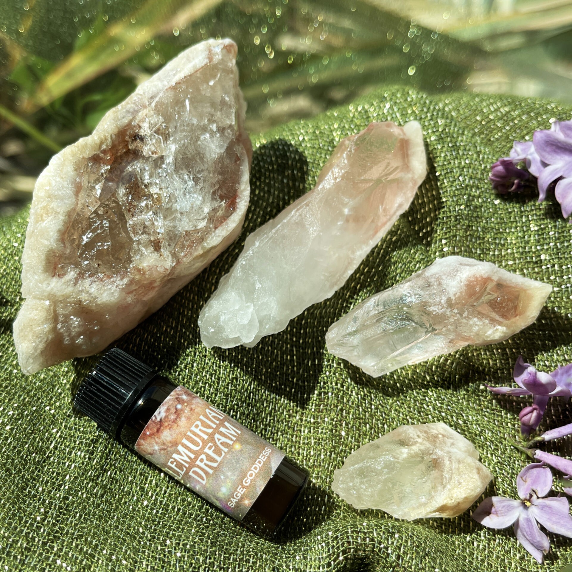 Sage Goddess Pink Lemurian Dream Crystal with Free Lemurian Perfume
