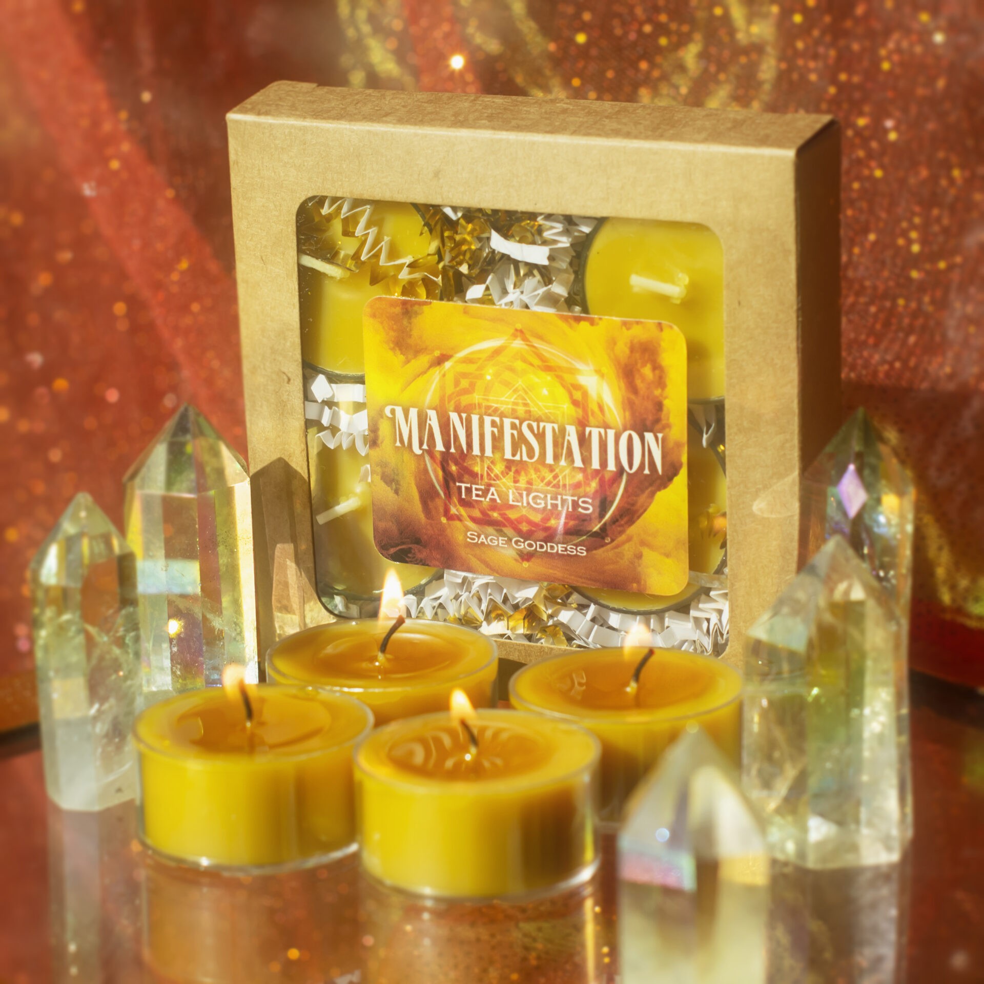 Sage Goddess Manifestation Intention Tea Lights for abundance