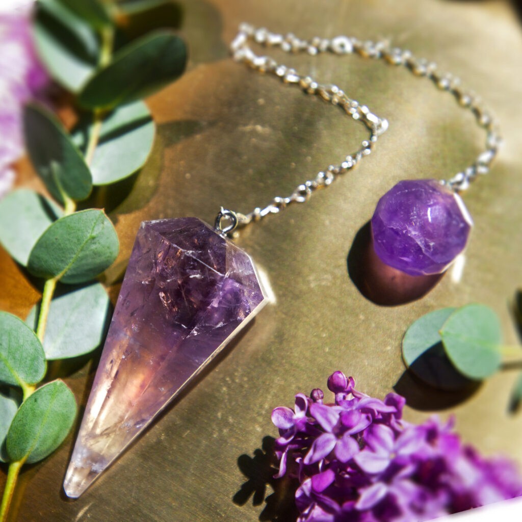 Sage Goddess Super-Sized Amethyst Pendulum for spiritual guidance