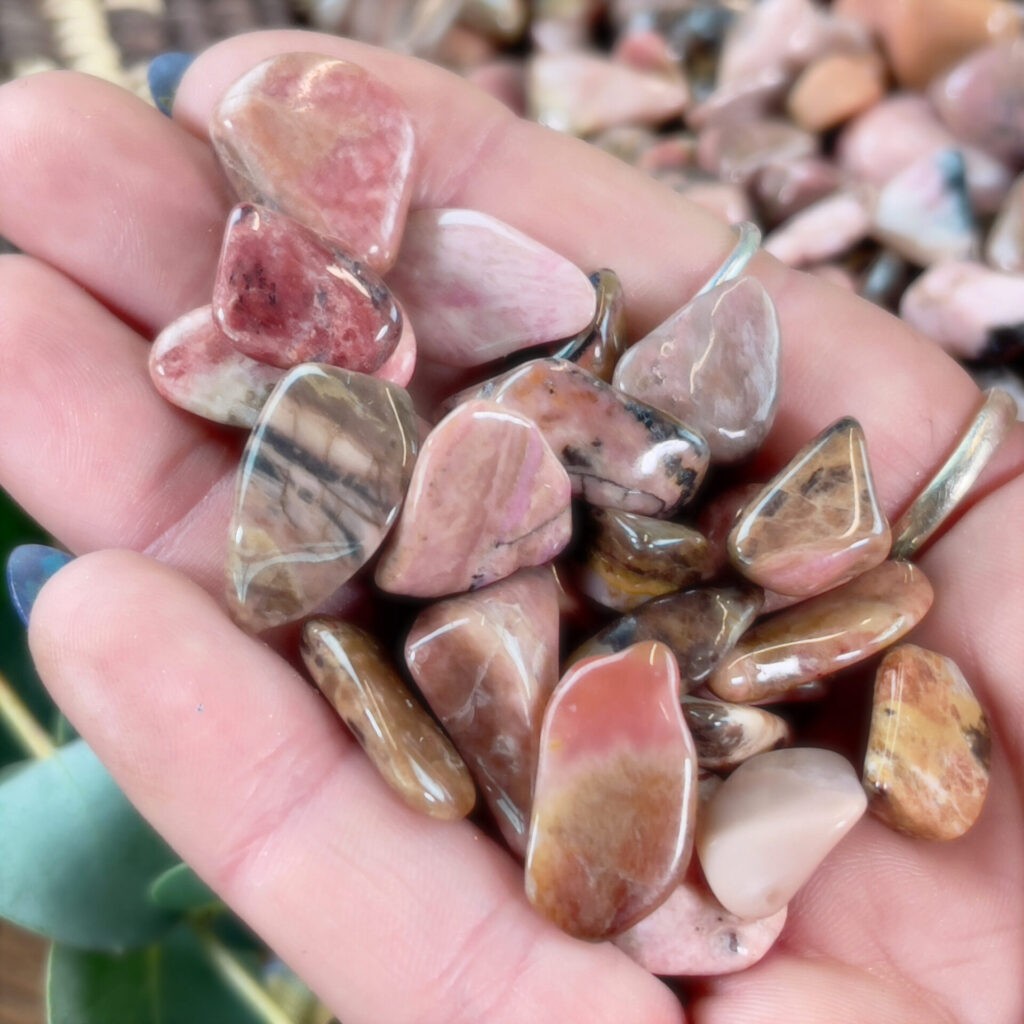 Sage Goddess Tumbled Bustamite for joy, creativity, and passion