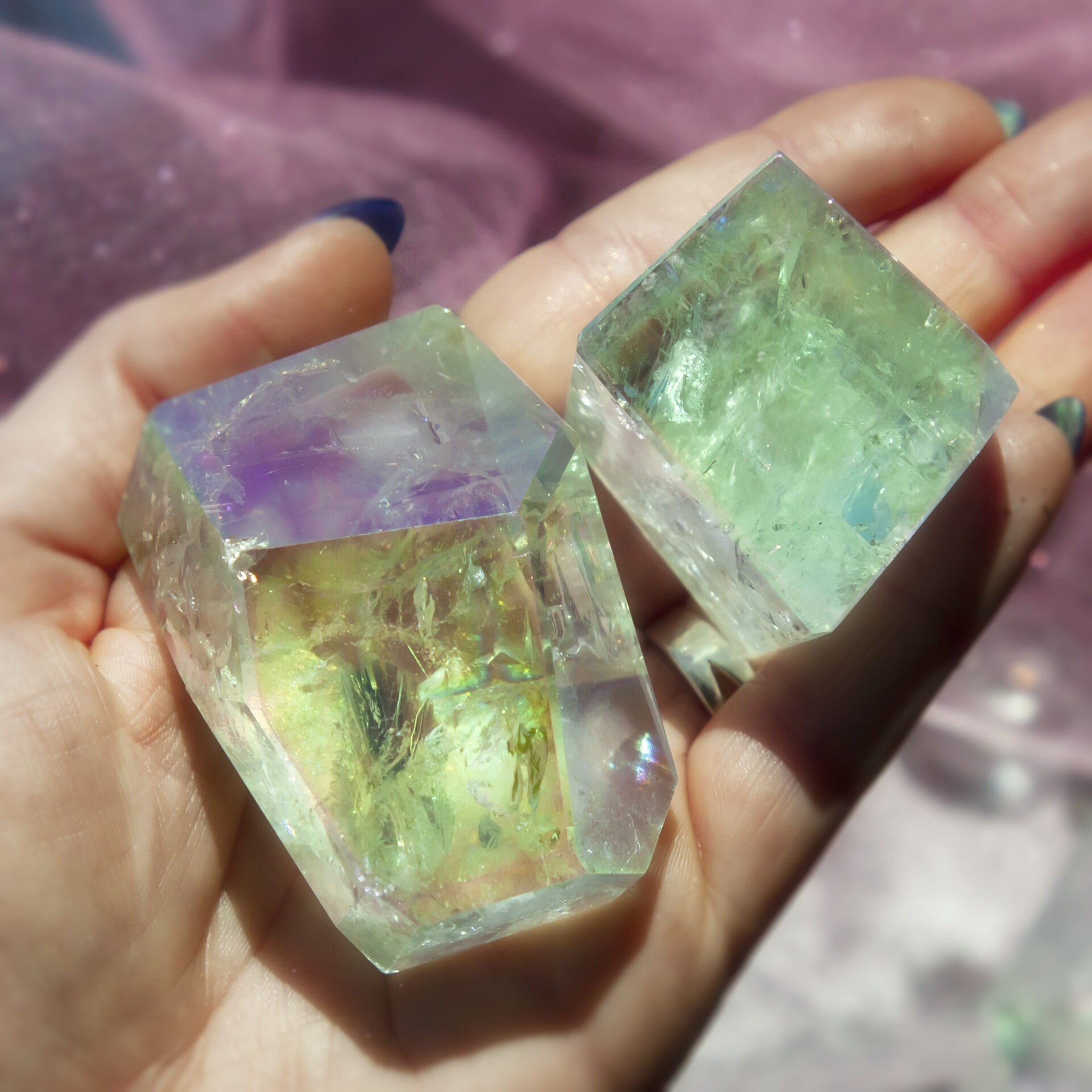 Sage Goddess Faceted Angel Aura Quartz Channeling Stone for ascension