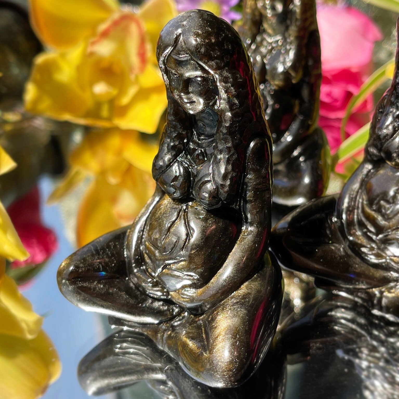 Sage Goddess Golden Sheen Obsidian Gaia for transformation