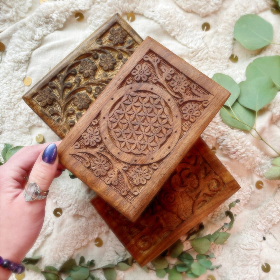 Sage Goddess Magic Wooden Box for holding your special treasures