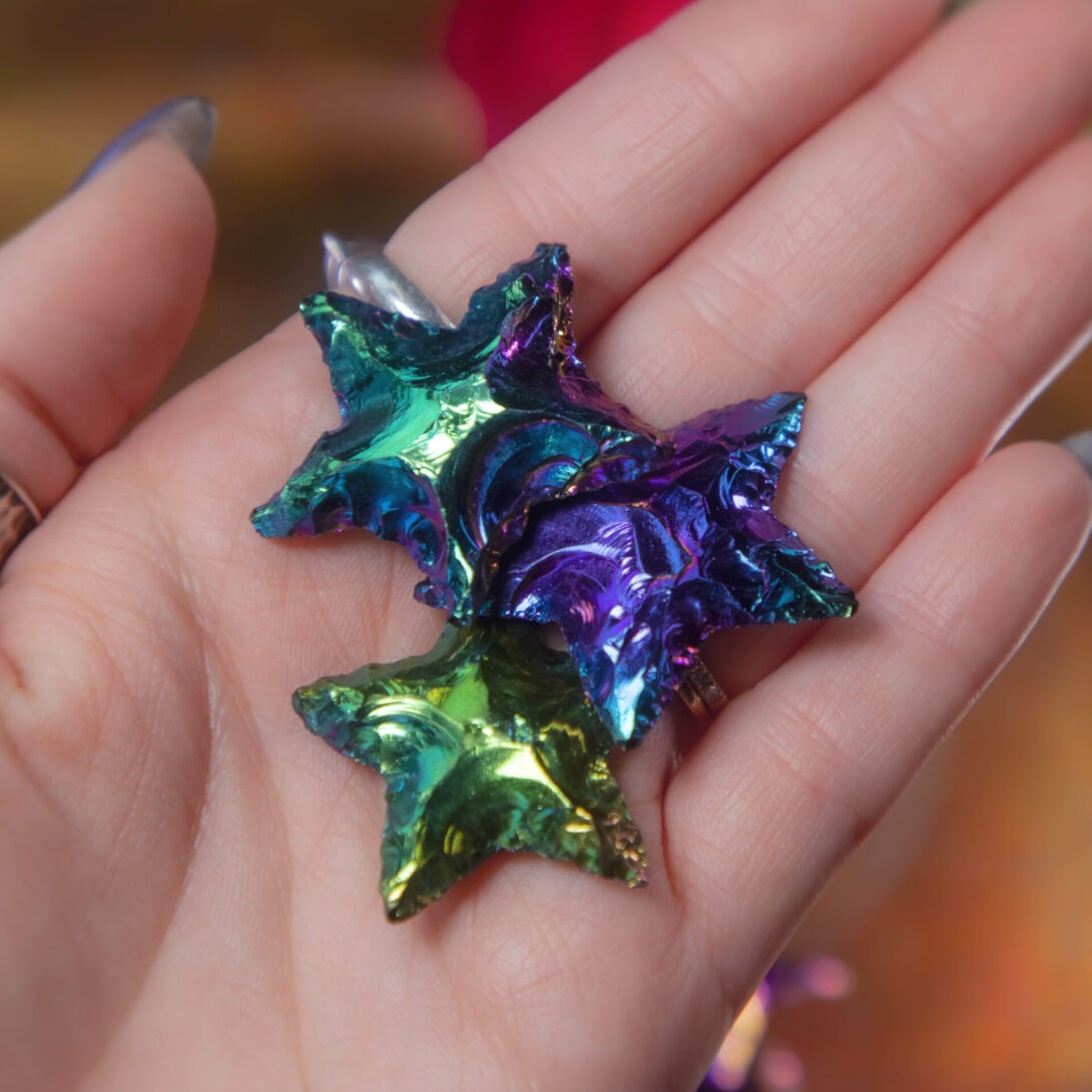 Sage Goddess Titanium Aura Obsidian Star of Strength