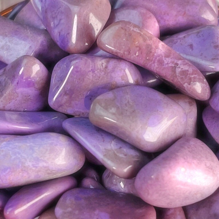 Sage Goddess AAA-Grade Tumbled Purple Jade for peace and connection