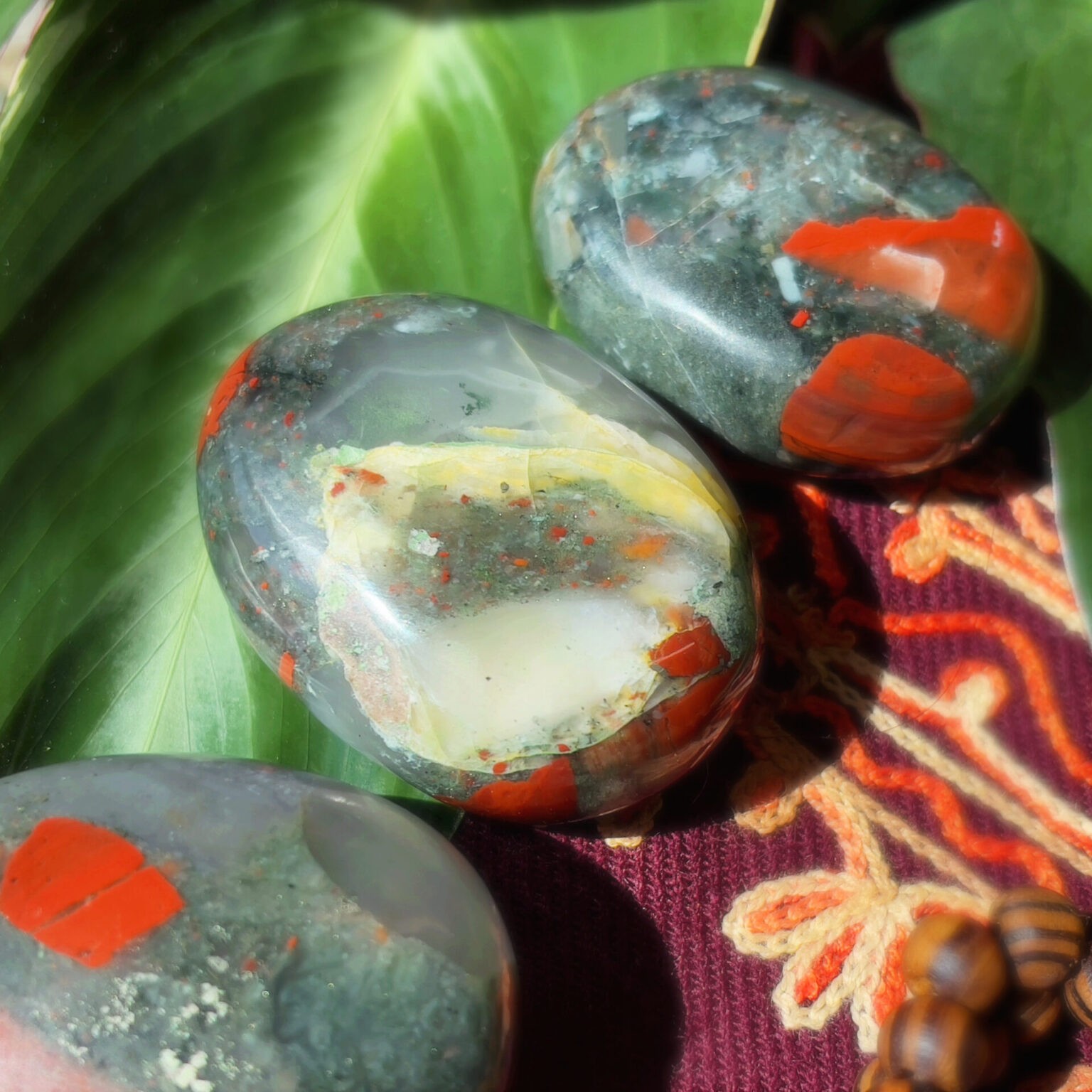 Sage Goddess Heal and Relieve African Bloodstone Palm Stone