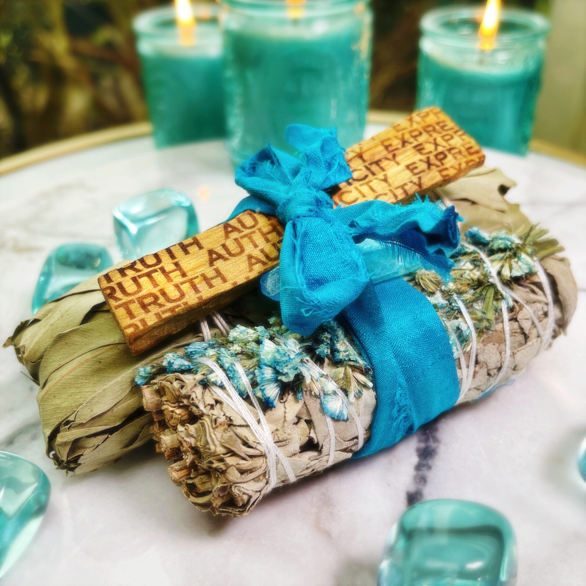 Sage Goddess Truth and Expression Vishuddha Smudging Set for clarity