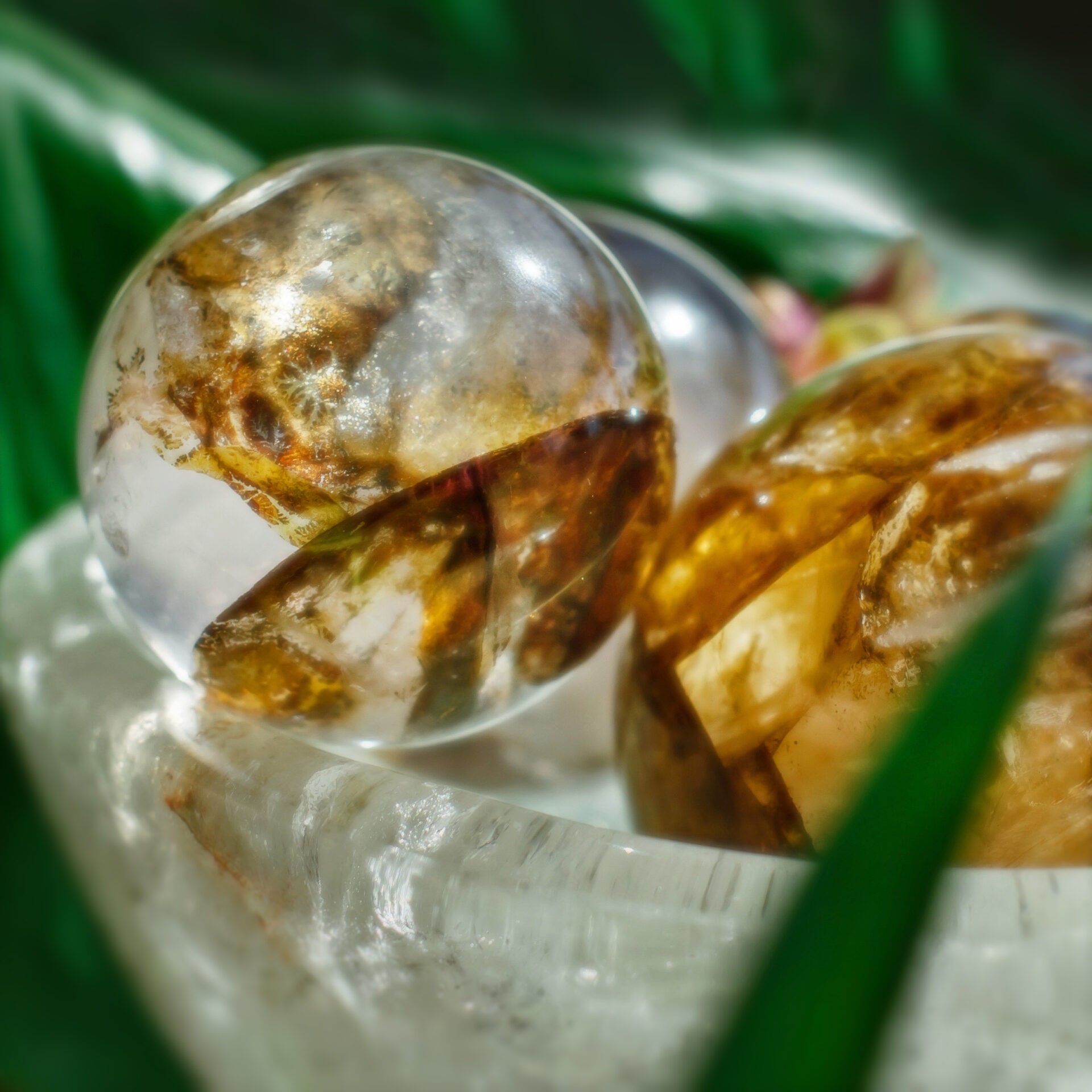 Sage Goddess Dendritic Golden Healer Quartz Manifestation Sphere