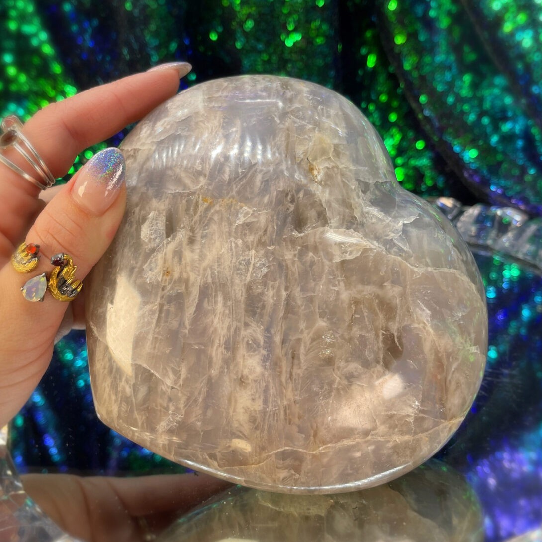 Sage Goddess Gemstone Sale: Blue Rose Quartz Heart