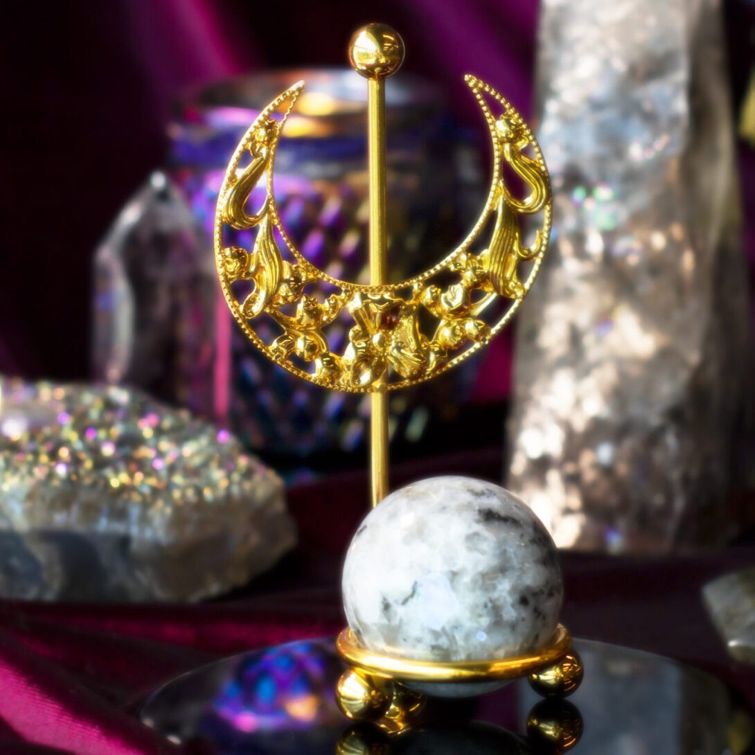 Home Shop Magical Gifts Golden Moon Sphere Stand