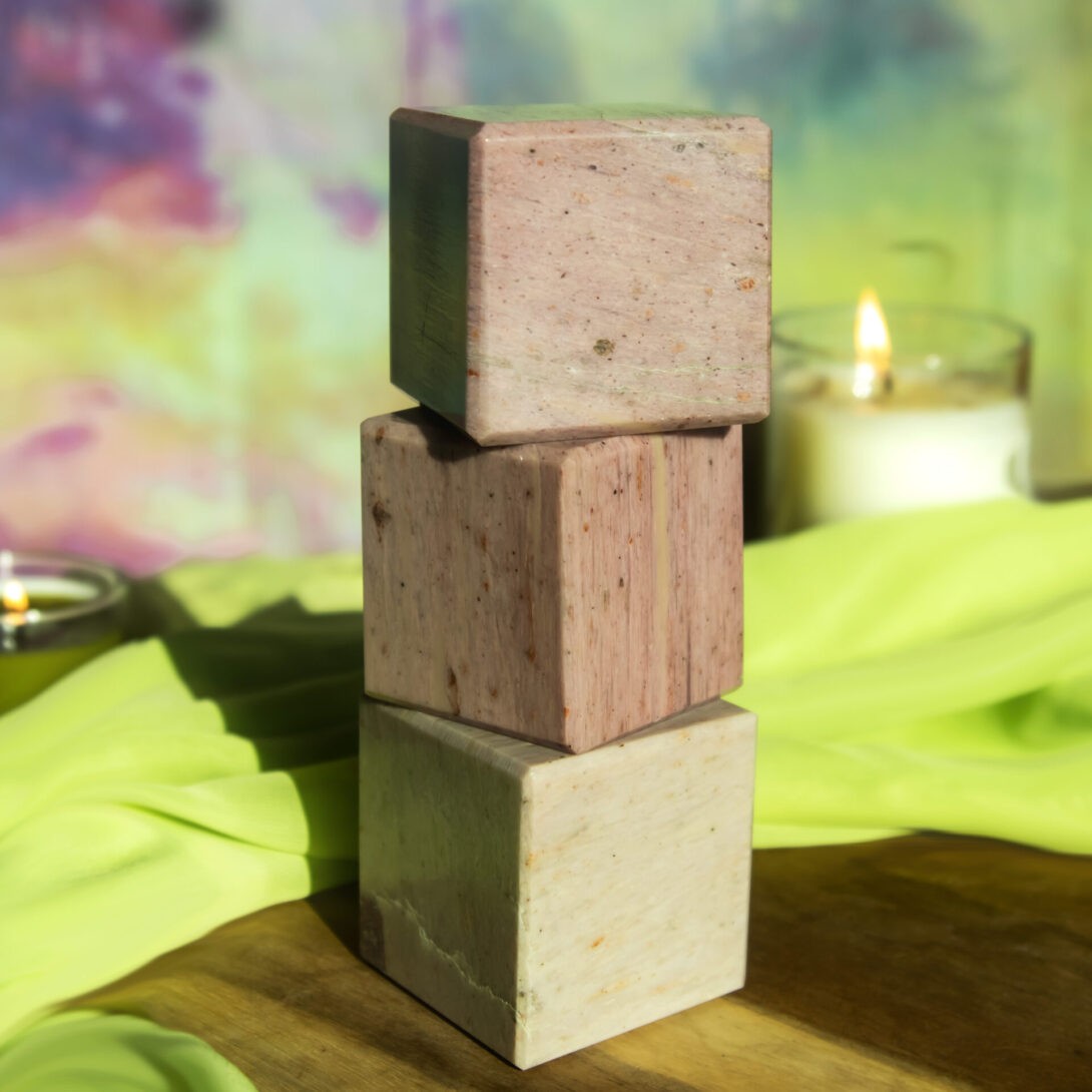 Sage Goddess Grounded in Love Pink Petrified Wood Cube