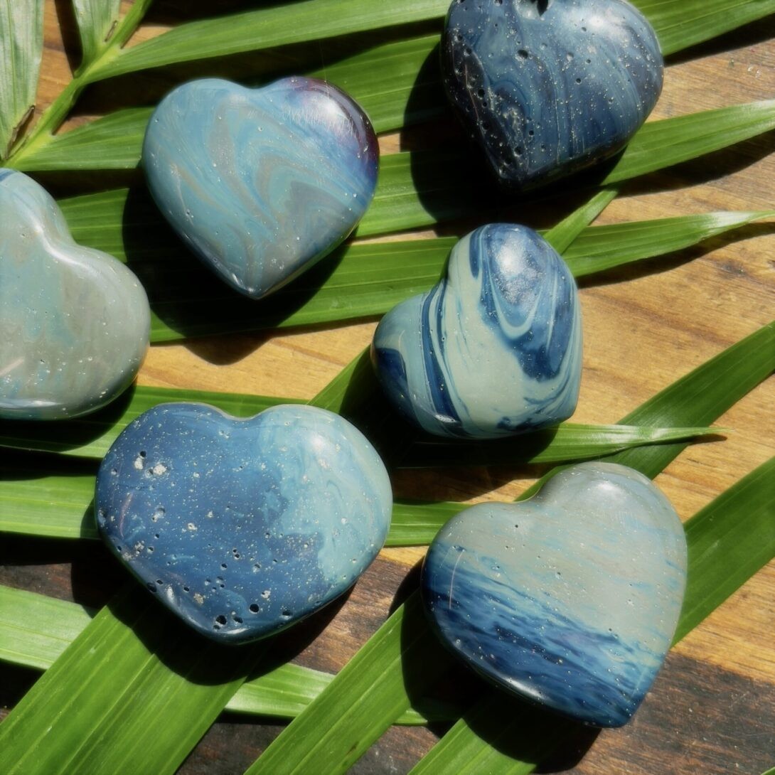 Sage Goddess Rare Blue Obsidian Heart for inner wisdom and truth