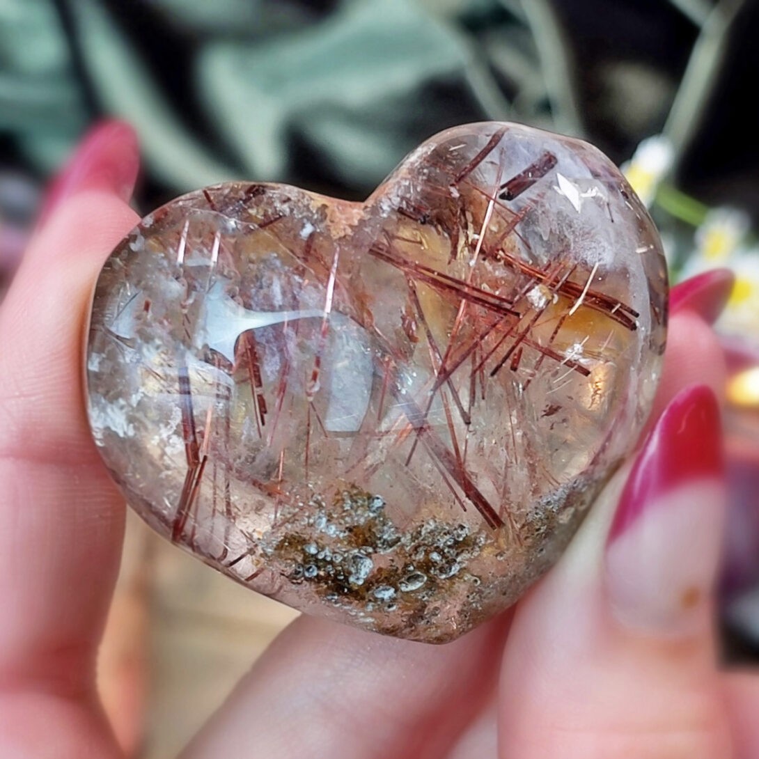 Sage Goddess Red Rutilated Quartz Transformation Heart