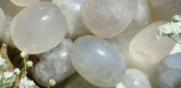 Sage Goddess Tumbled Blue Rose Quartz for heart healing and peace