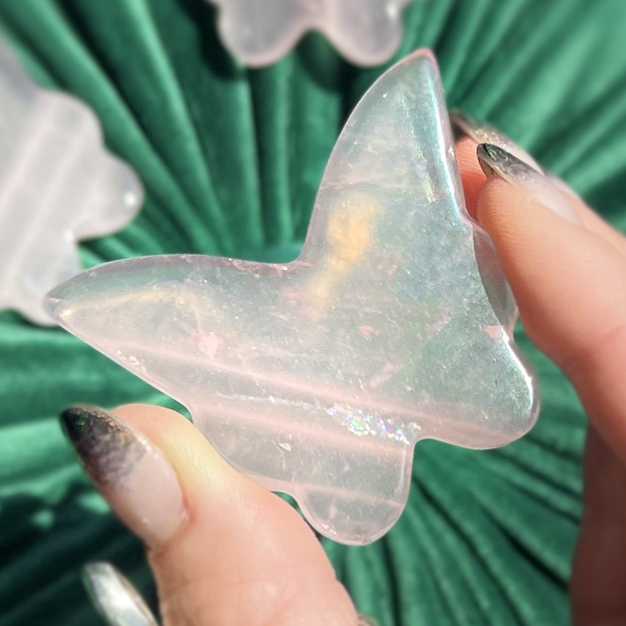 Rose Quartz Butterfly for love, sweetness & joy - Sage Goddess