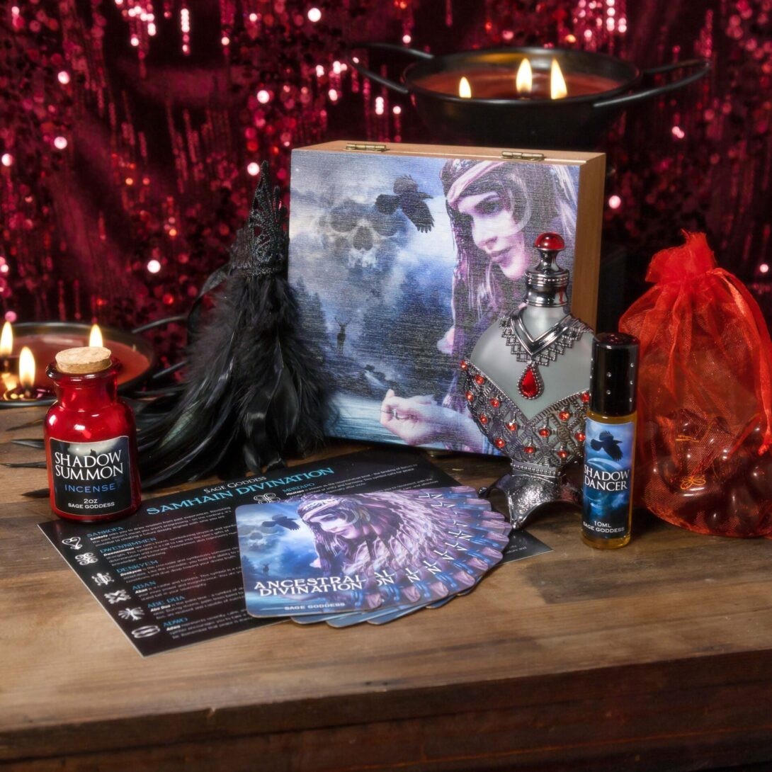 Sage Goddess Samhain Shadow Dancer Set for ritual with Athena