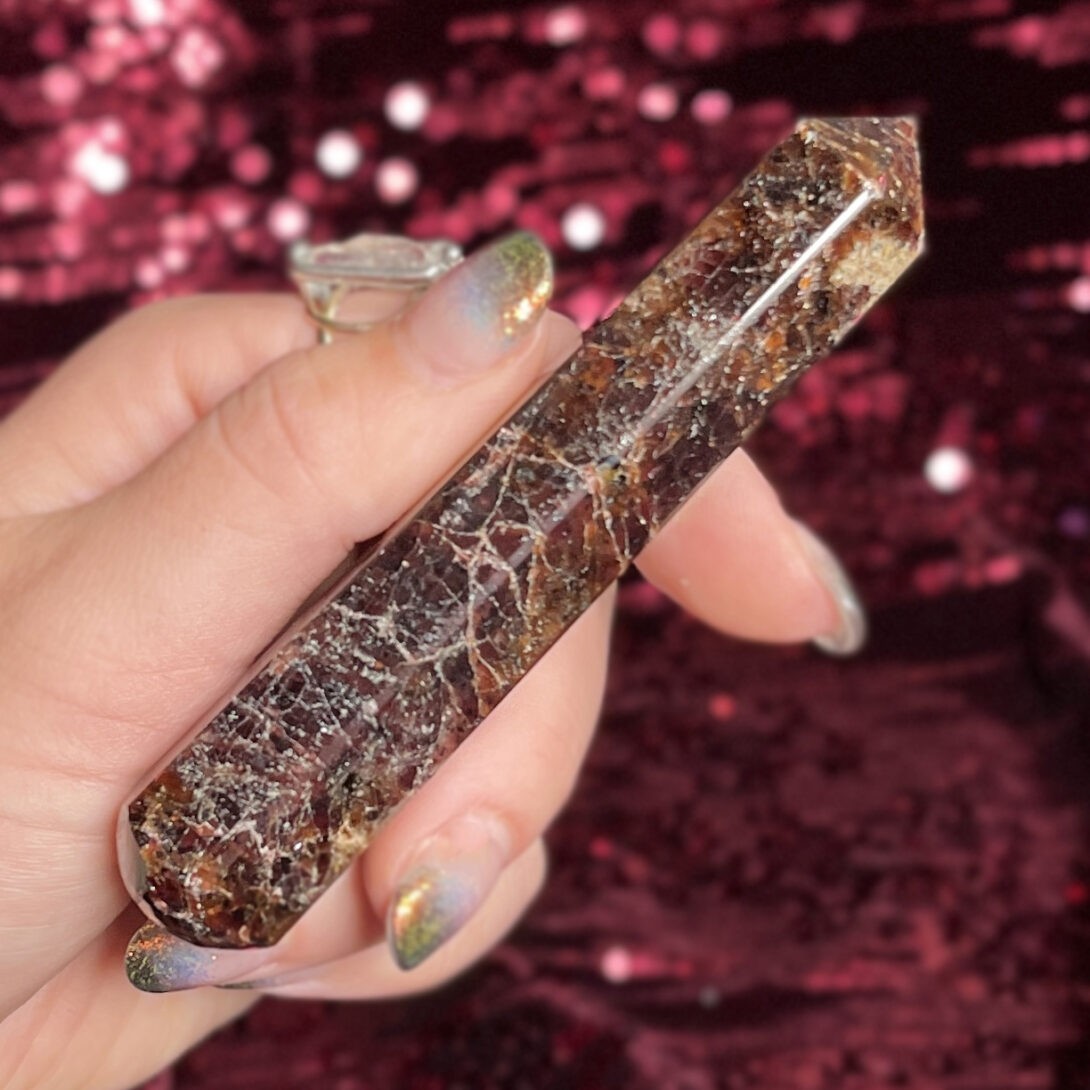 Sage Goddess Gemstone Sale: Single Terminated Almandine Garnet Wand
