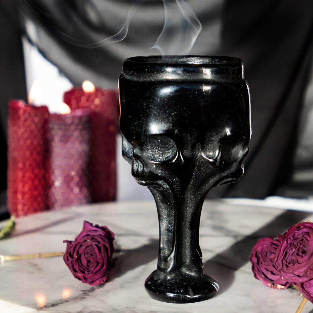 Home Shop Gems & Minerals Ancestral Protection Black Obsidian Skull Chalice