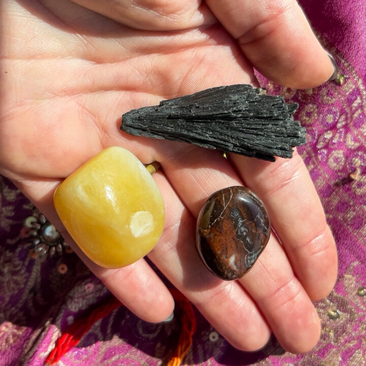 Sage Goddess Diwali Mauli Bracelet and Protective Gemstone Set