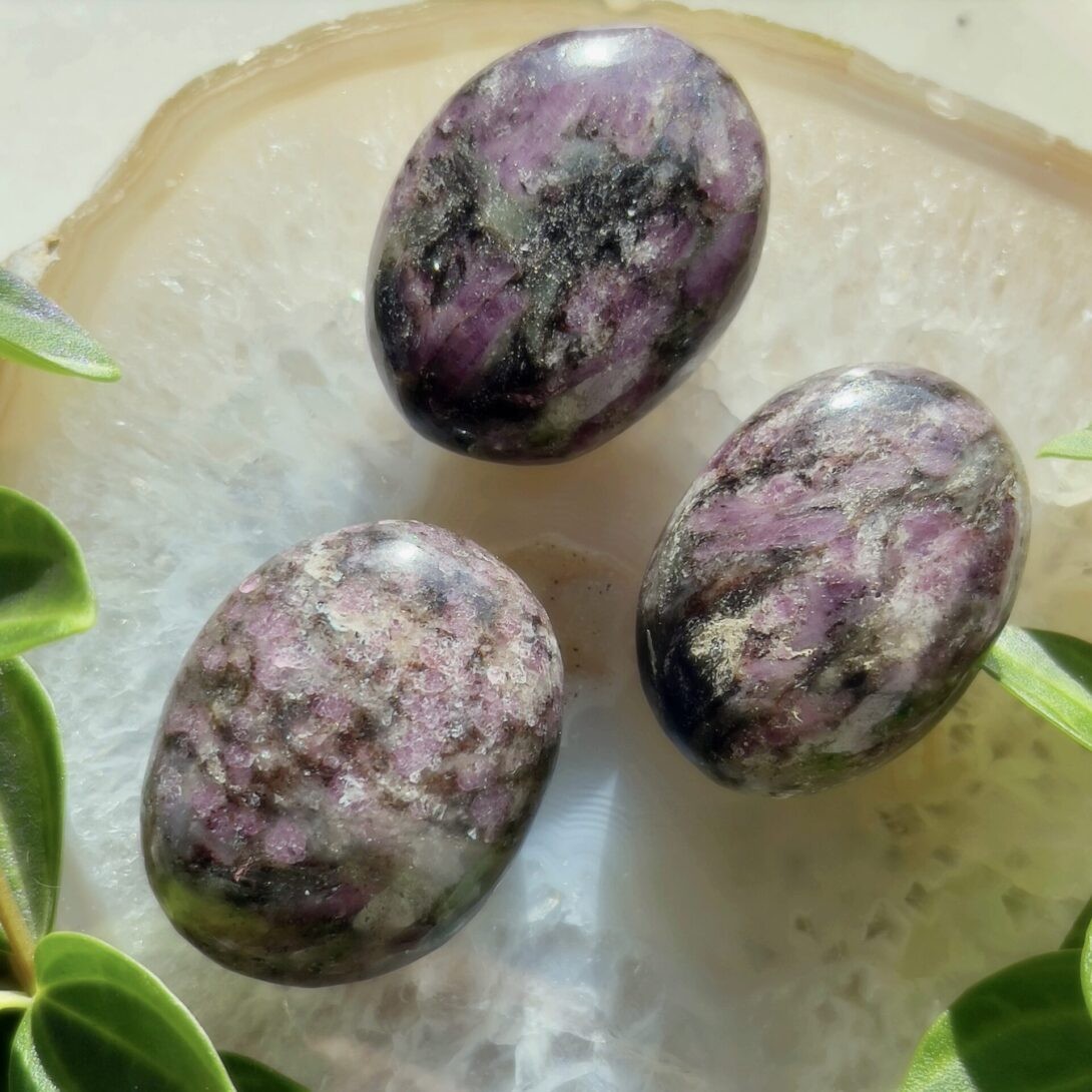 Spinel in Biotite Matrix Palm Stone for - Sage Goddess