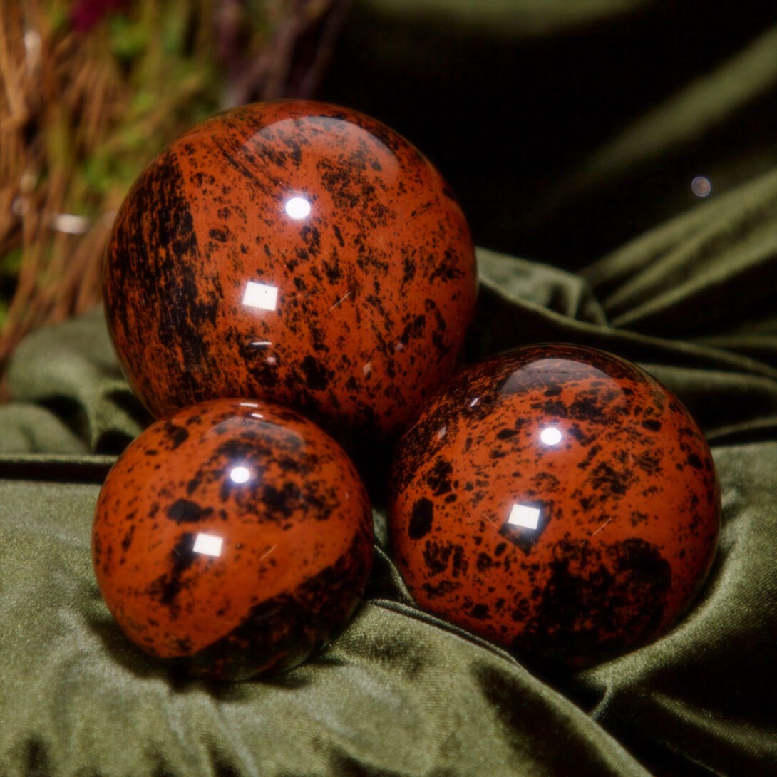 Sage Goddess Strength and Protection Mahogany Obsidian Sphere